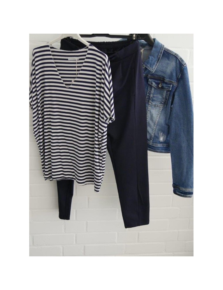 ESViViD Bequeme Sportliche Damen Hose Boyfriend Baggy dunkelblau marine ...