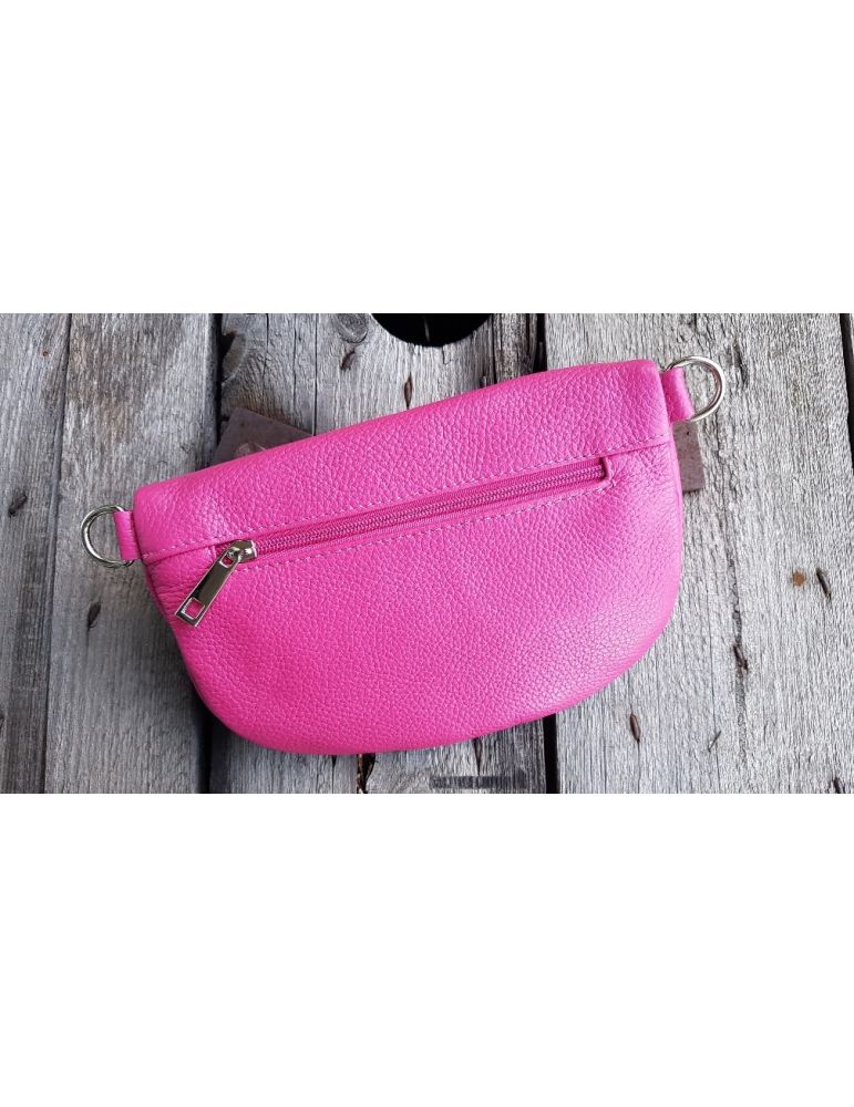 Damen Echt Leder Gürtel Tasche Handtasche Bauchtasche pink uni Gr. M N80