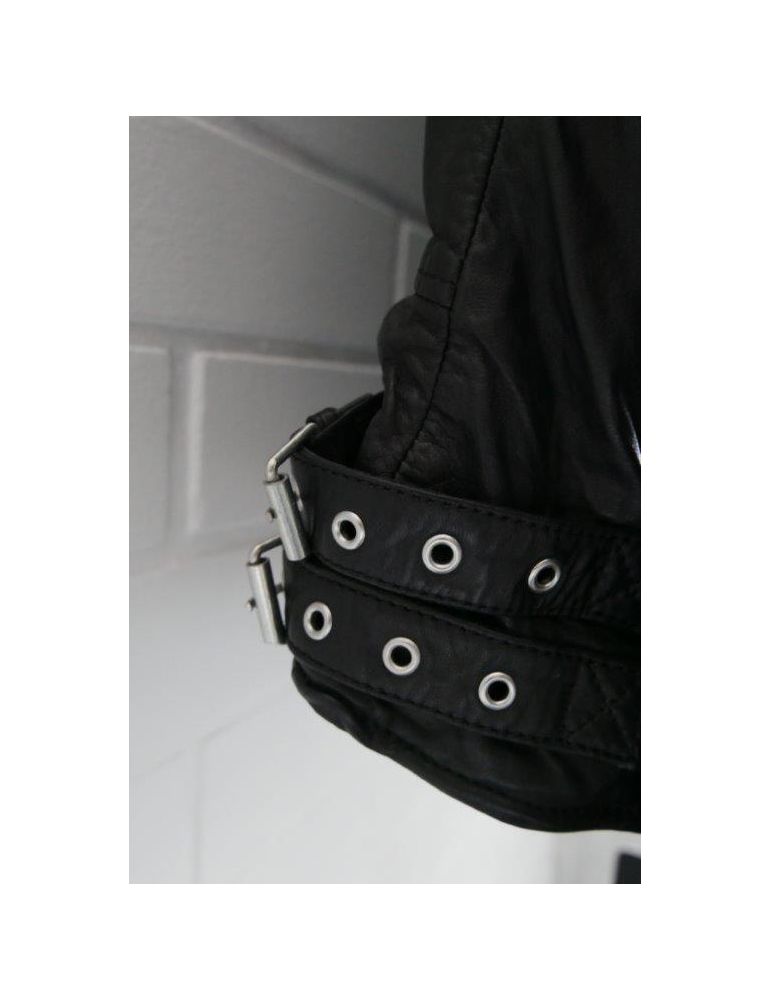 PATAGO Coole Damen Biker Jacke Echtes Nappa Leder schwarz black