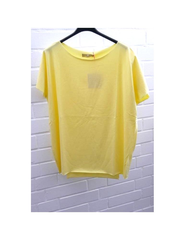 Damen Shirt kurzarm helles gelb mit Baumwolle Onesize 38 - 44 19509